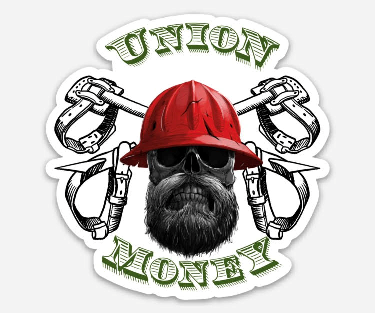 Union Money 3"x3" beard LINEMAN sticker – UNION MONEY CO