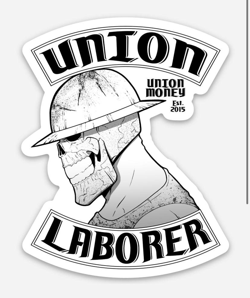 Laborer Skull side view sticker – UNION MONEY CO